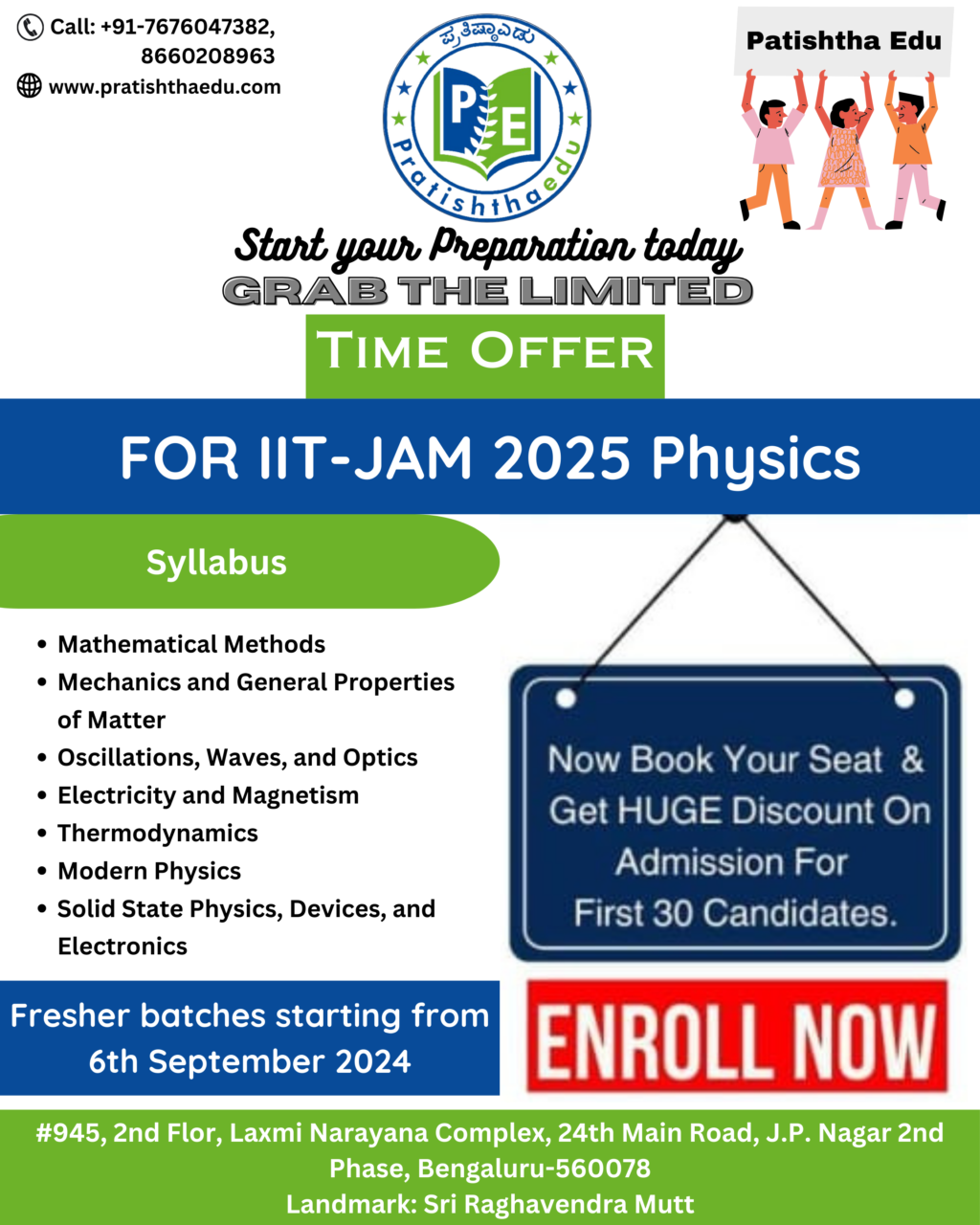IIT-JAM 2025 Physics: Master the Exam with Pratishtha Edu IIT-JAM 2025 Physics: Master the Exam with Pratishtha Edu