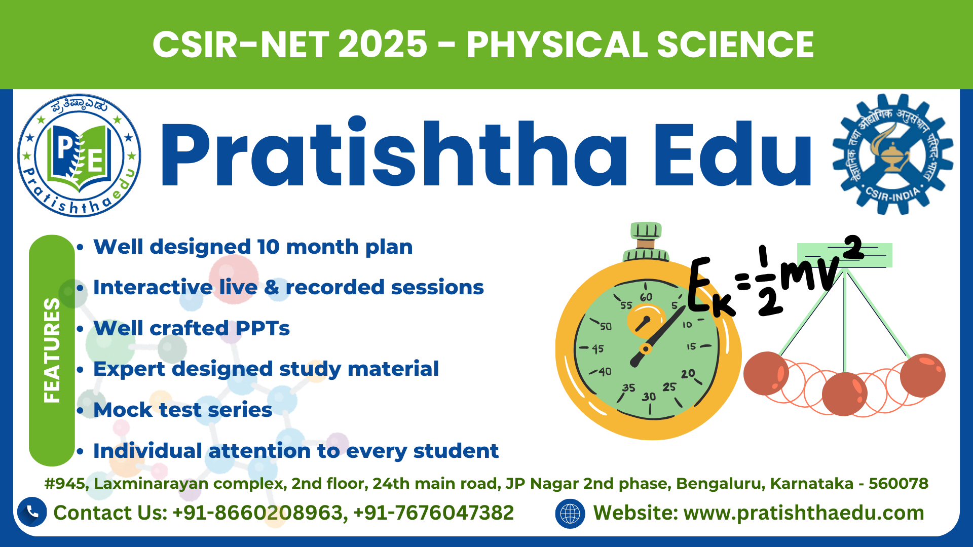 Best CSIR NET 2025 Physical Science coaching Pratishtha Edu